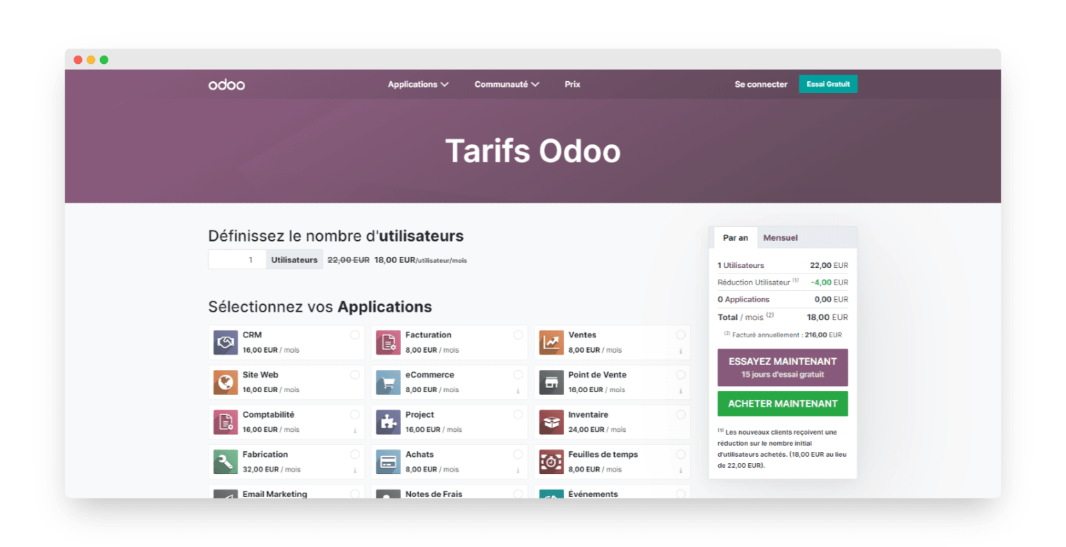 Odoo: Test complet 2026 | Avis, Tarifs, Fonctionnalités, ... Salesdorado
